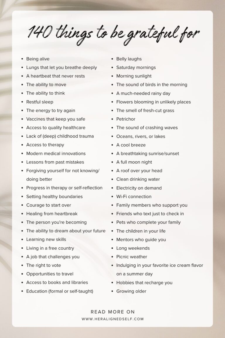 140 Things to Be Grateful For (That Are Easy to Overlook) - Her Aligned ...